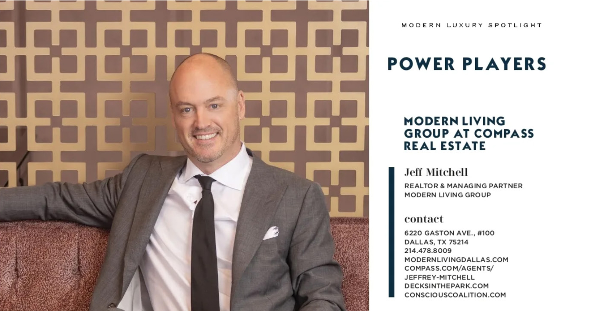 Jeff Mitchell • Modern Luxury's Featured "Power Players" in Dallas